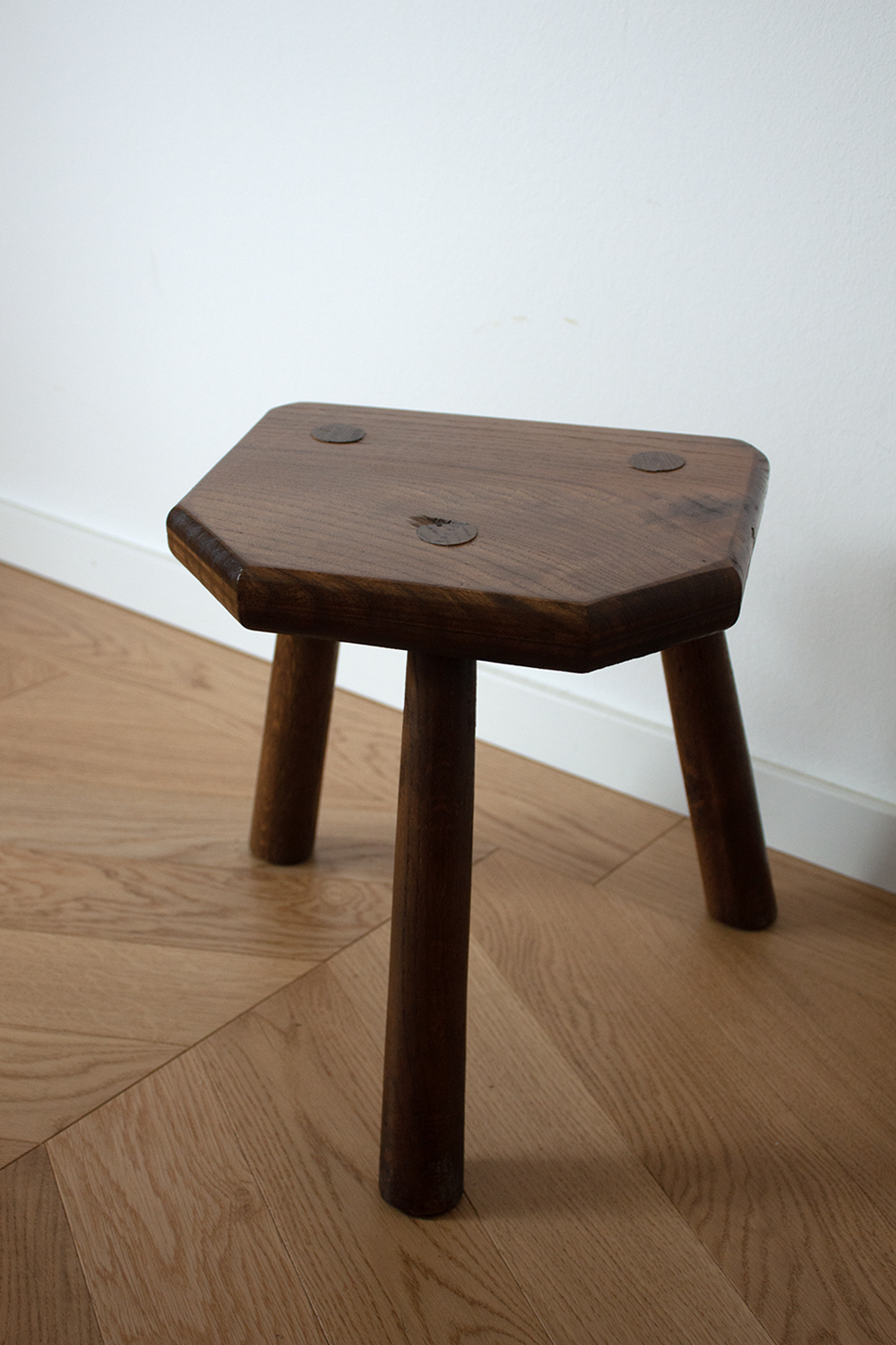French Primitive Stool Dark Wood | ZWEI Design