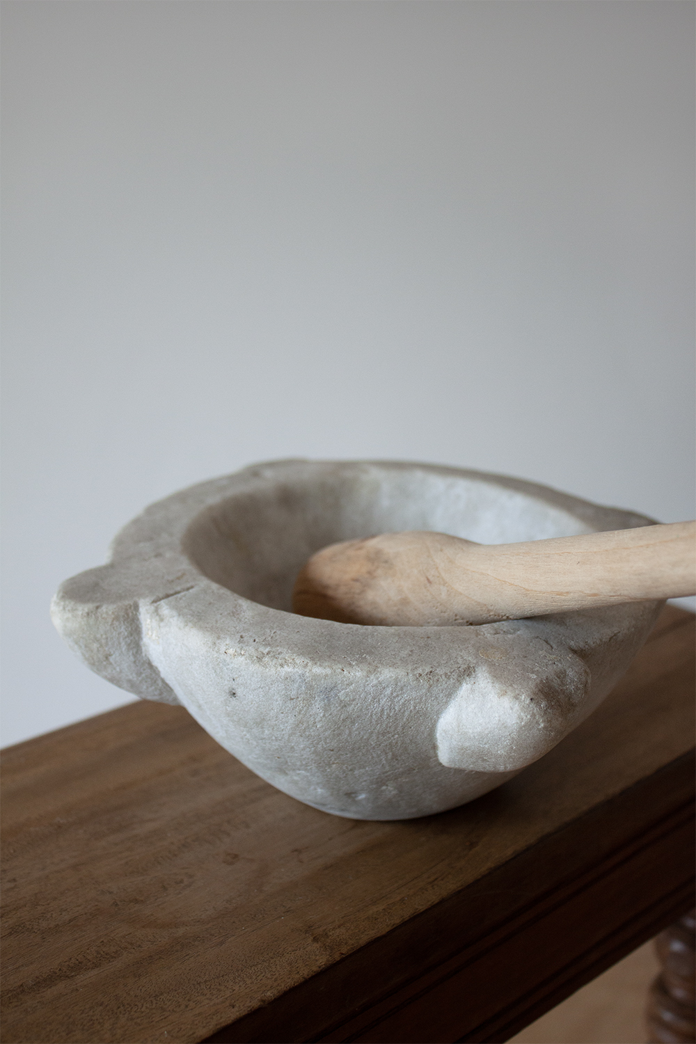 Small French White Marble Mortar | ZWEI Design