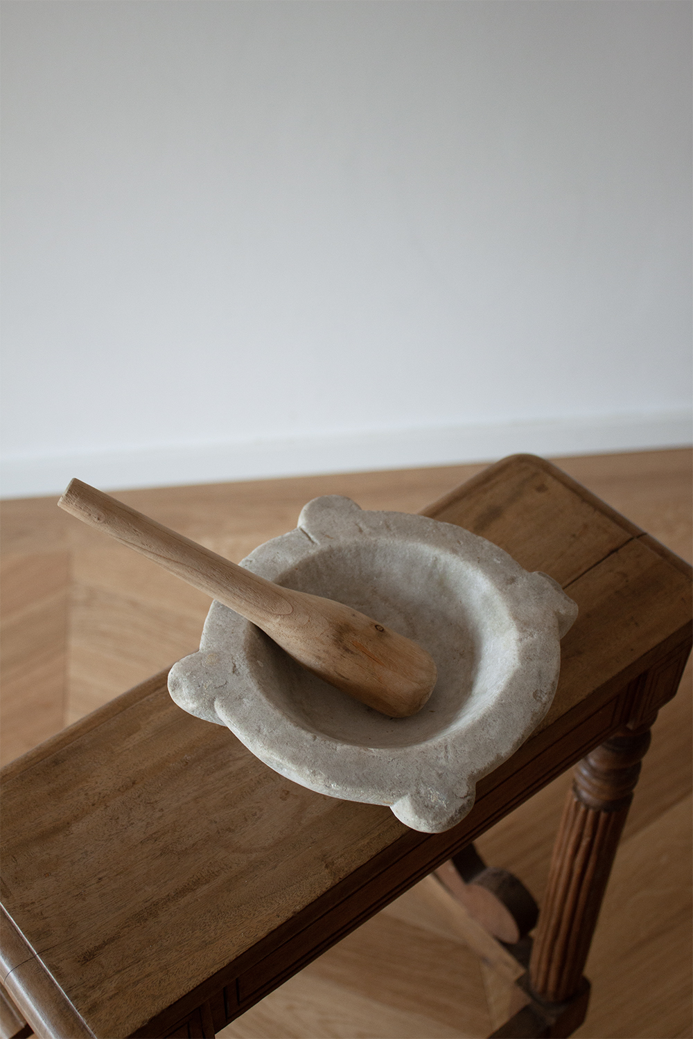 Small French White Marble Mortar | ZWEI Design